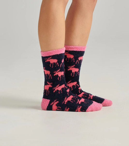 Raspberry Moose Cozy Fuzzy Socks – Mooseville